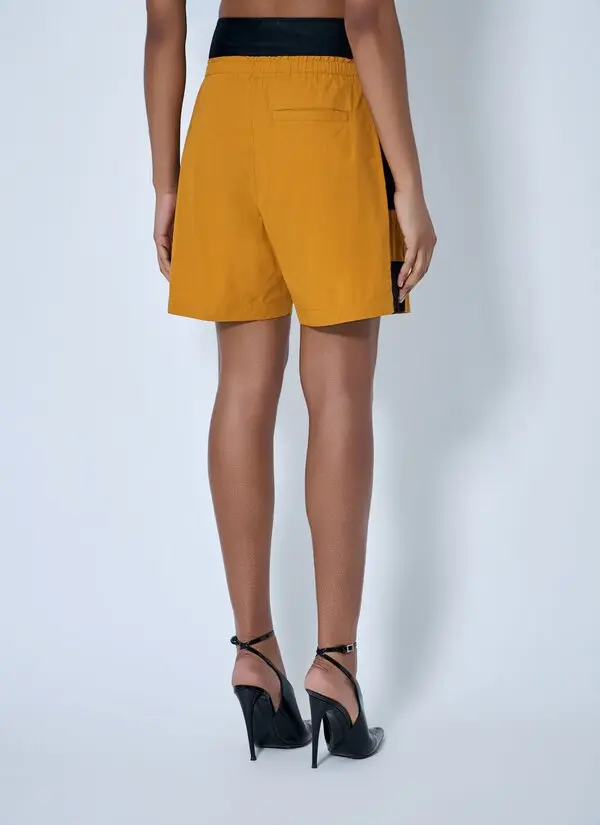 Saint Laurent Cassandre Color-block Bermuda Shorts - Curry/black