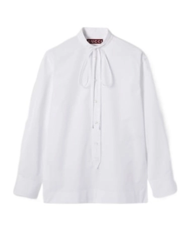 Gucci Embroidery Poplin Shirt - White