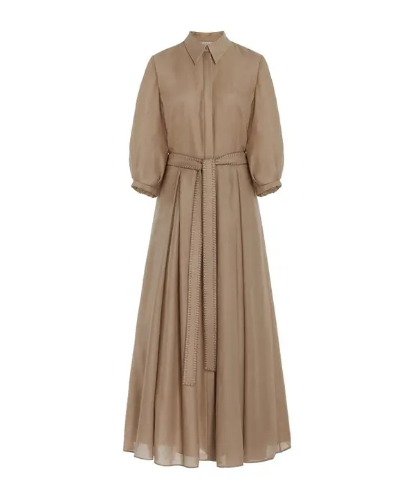 Gabriela Hearst Andy Belted Midi Shirt Dress