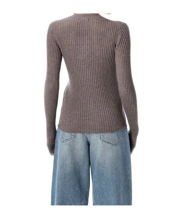 Soeur Ribbed Knit Pullover - Gray