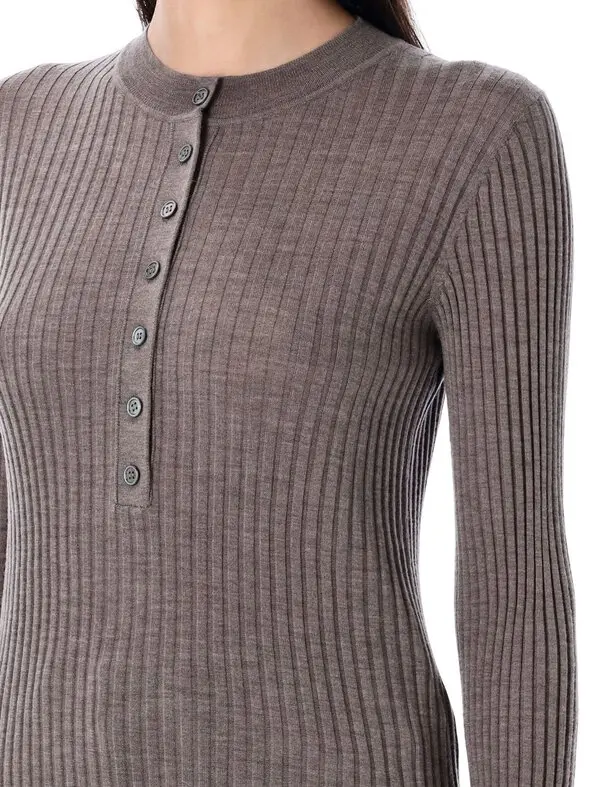 Soeur Ribbed Knit Pullover - Gray