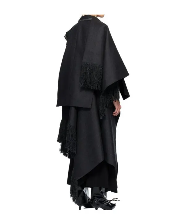 Sacai Double-faced Melton Vest With Fringe Details