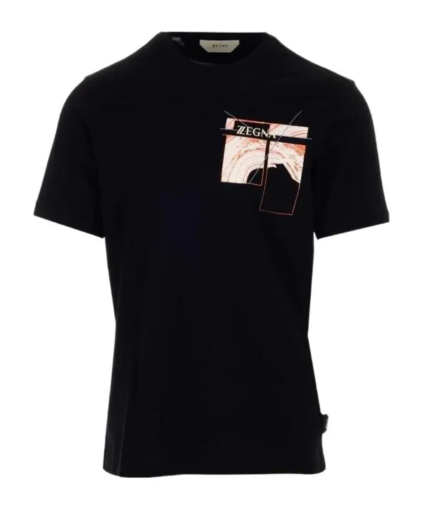 Zegna Graphic-print Short-sleeve T-shirt - Black