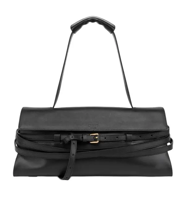 Moschino Medium Tie Me Shoulder Bag - Black