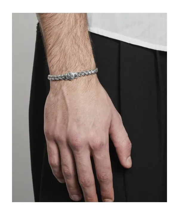 Emanuele Bicocchi Braided Sterling Chain Bracelet - Silver