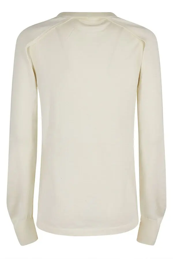 Helmut Lang Crewneck Jumper With Cut-out Detail - White