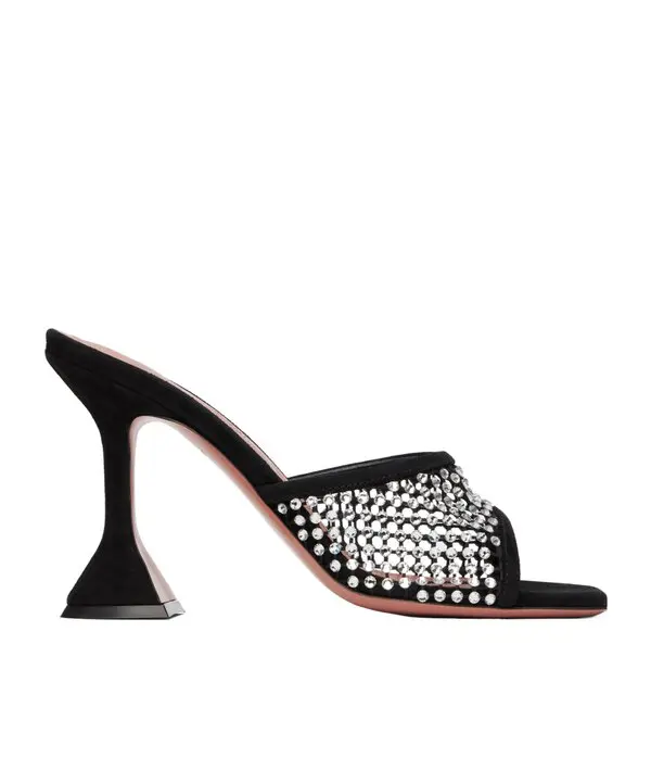 Amina Muaddi Lupita Crystal Mesh High-heeled Sandals