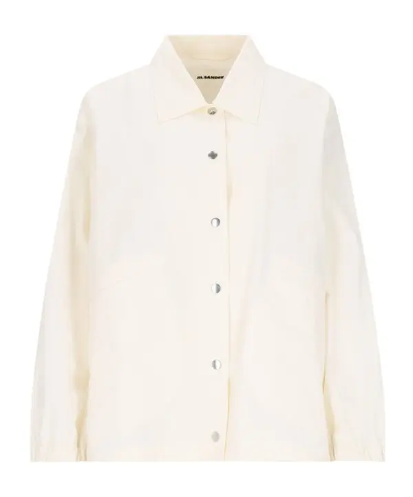 JIL SANDER Logo-printed Textured Jacket - White