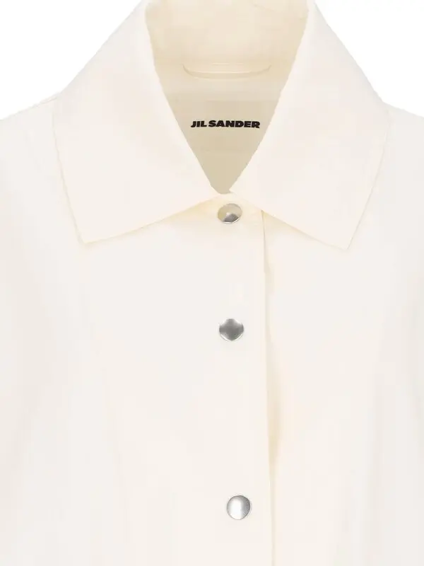 JIL SANDER Logo-printed Textured Casual Jacket - White