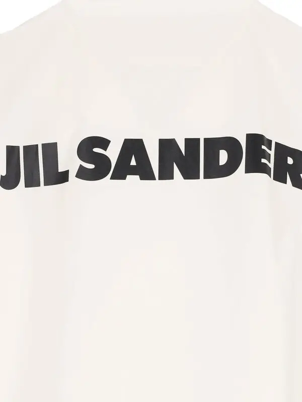 JIL SANDER Logo-printed Textured Casual Jacket - White