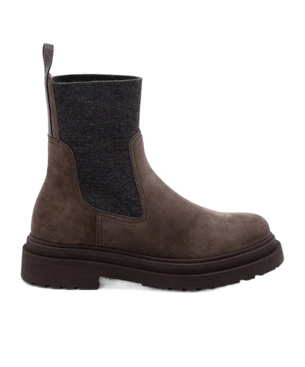 Brunello Cucinelli Round Toe Chelsea Boots - Black