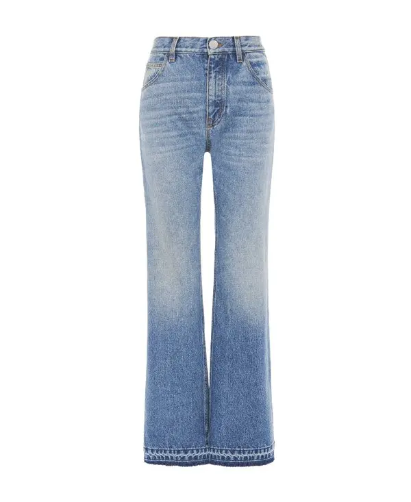 Chloé Cropped Flare Jeans - Gray