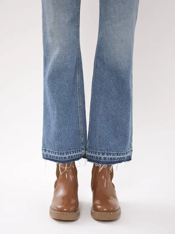 Chloé Cropped Flare Jeans - Gray