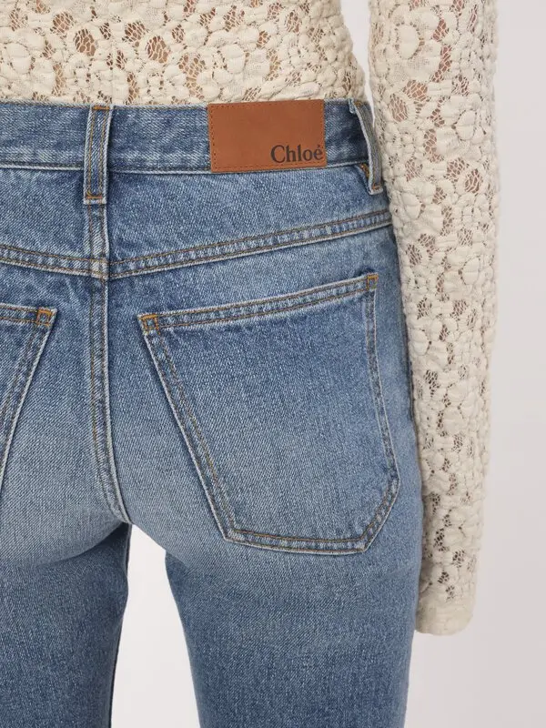 Chloé Cropped Flare Jeans - Gray
