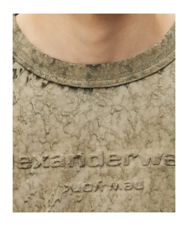 Alexander Wang Logo Embossed Tie-dye Long Sleeve T-shirt