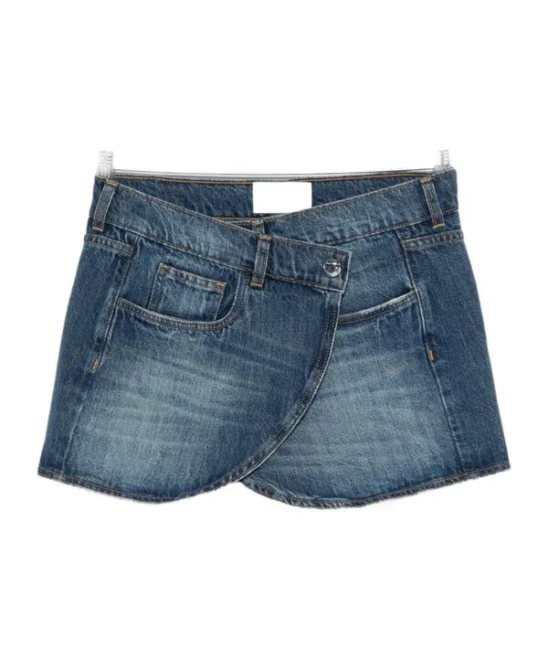 Coperni Wrap-design Denim Mini Skirt - Blue