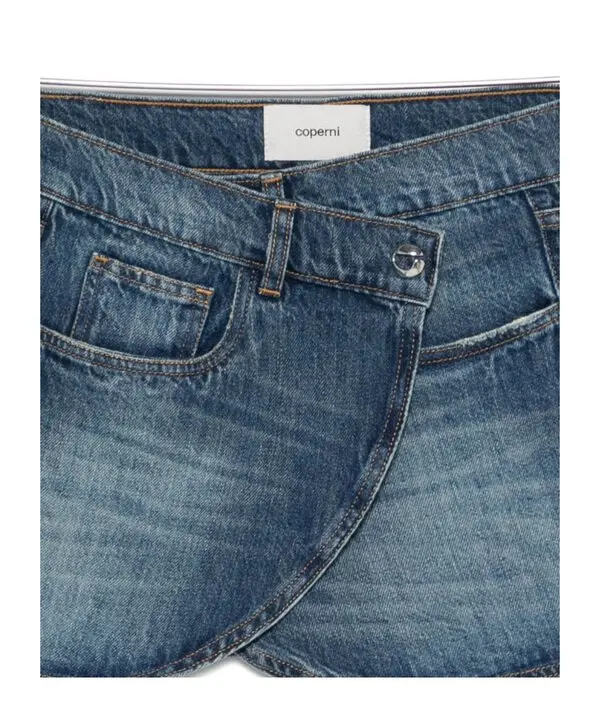 Coperni Wrap-design Denim Mini Skirt - Blue