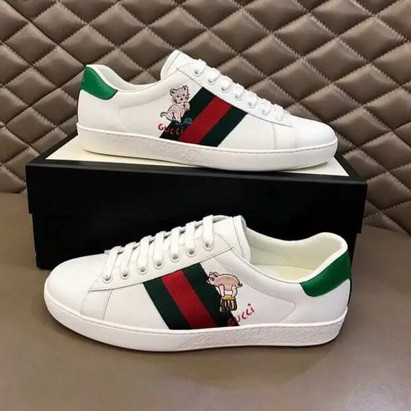 Gucci Ace Low-top Sneakers With Cat Embroidery - Multicolor