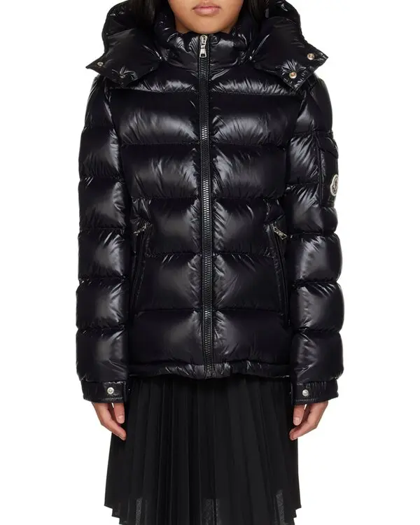 Moncler Quilted Puffer Jacket With Removable Hood - Black