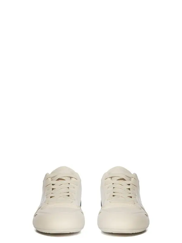 Rick Owens Leather Panel Sneakers - Milk/black