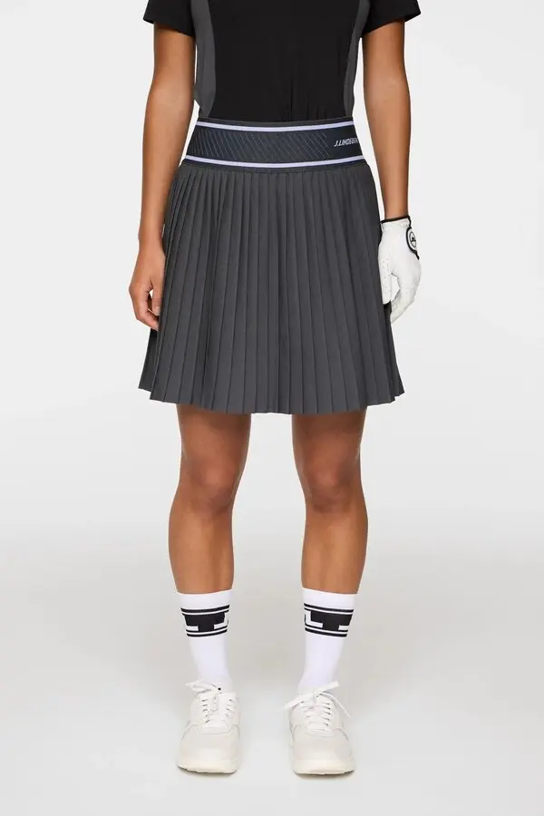 J. Lindeberg Pleated Midi Skirt - Asphalt
