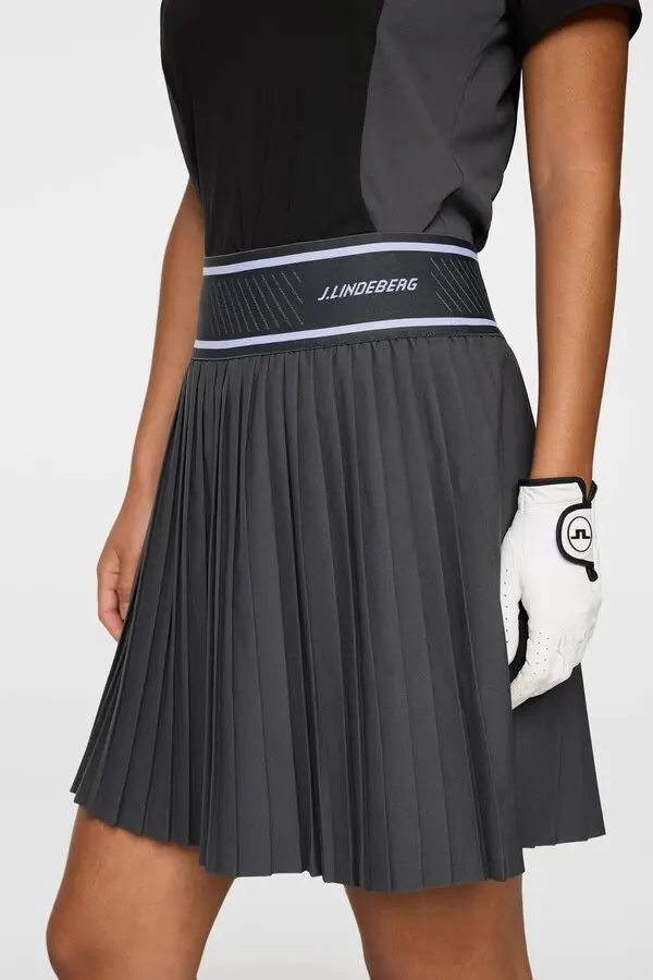 J. Lindeberg Pleated Midi Skirt - Asphalt