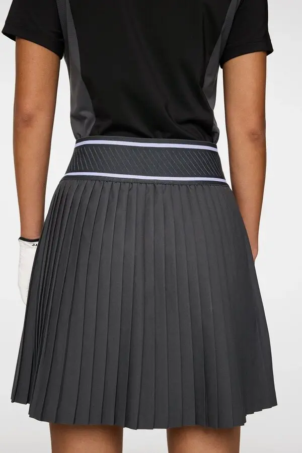 J. Lindeberg Pleated Midi Skirt - Asphalt