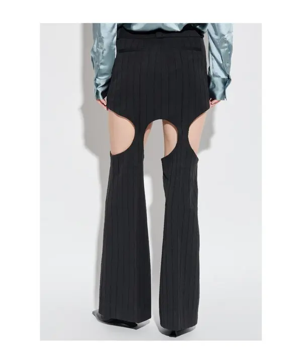 AVAVAV Cut-out Ribbed Pinstriped Skirt