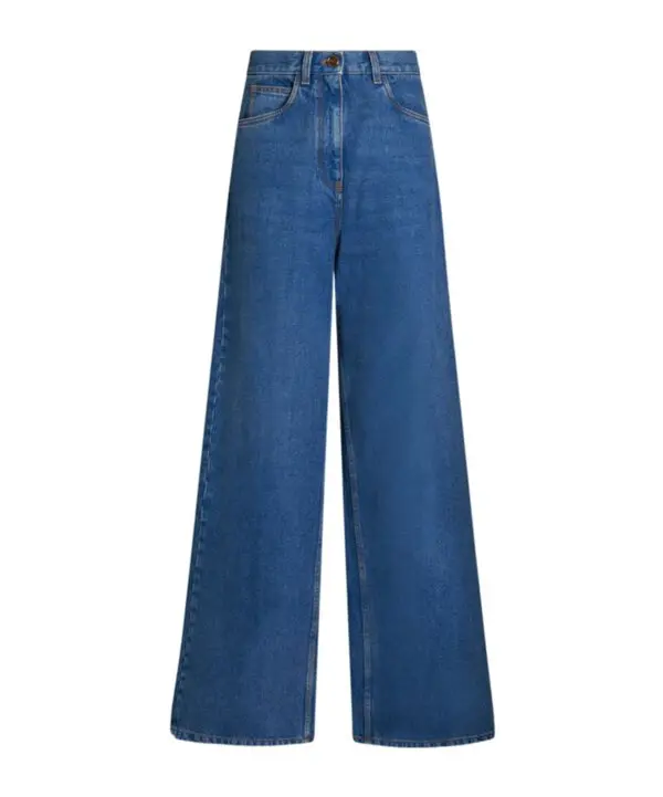 Etro High Waist Wide Leg Denim Jeans - Blue
