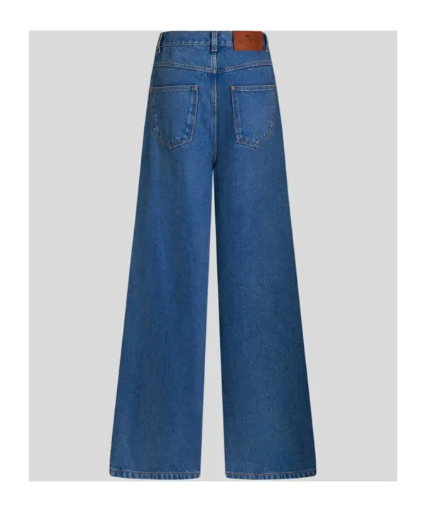 Etro High Waist Wide Leg Denim Jeans - Blue