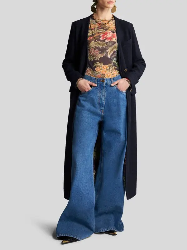 Etro High Waist Wide Leg Denim Jeans - Blue
