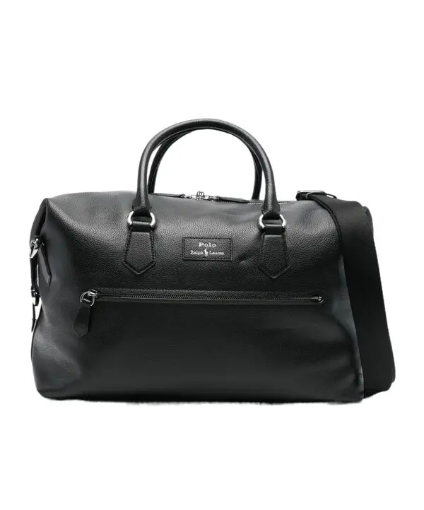 Polo Ralph Lauren Logo Patch Zip-up Duffle Bag - Black