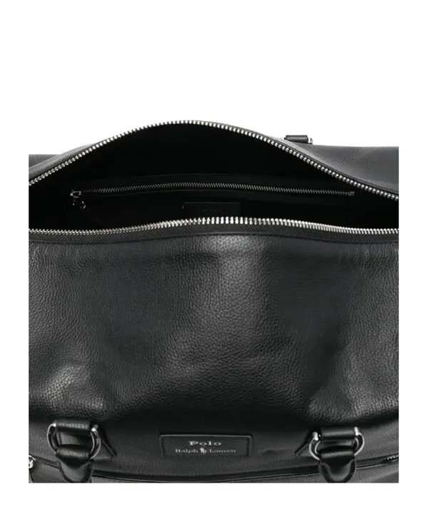 Polo Ralph Lauren Logo Patch Zip-up Duffle Bag - Black