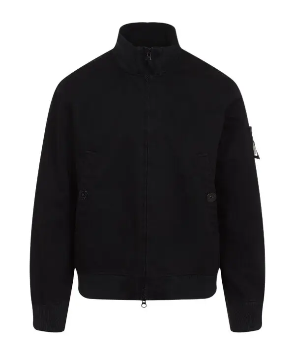 Stone Island Compass Patch High-neck Bomber Jacket - Black