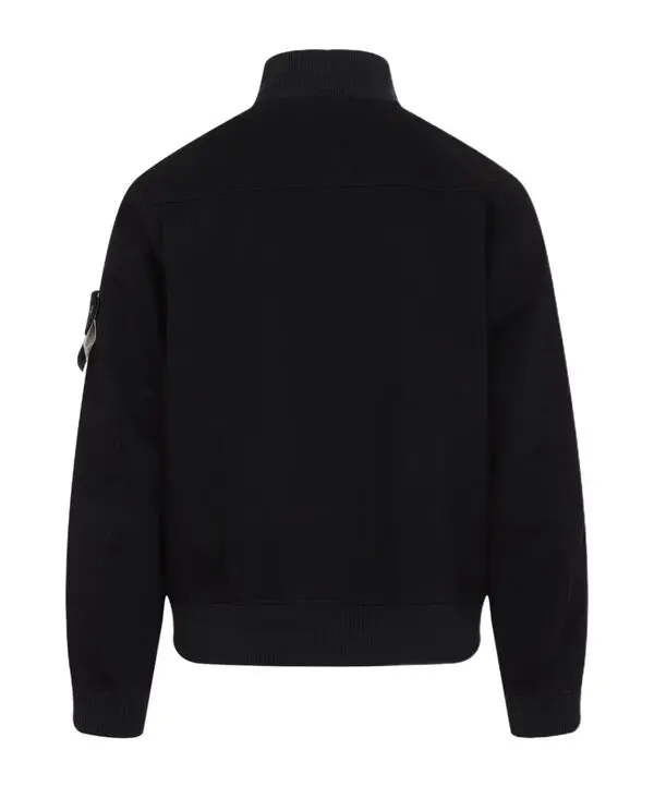 Stone Island Compass Patch High-neck Bomber Jacket - Black