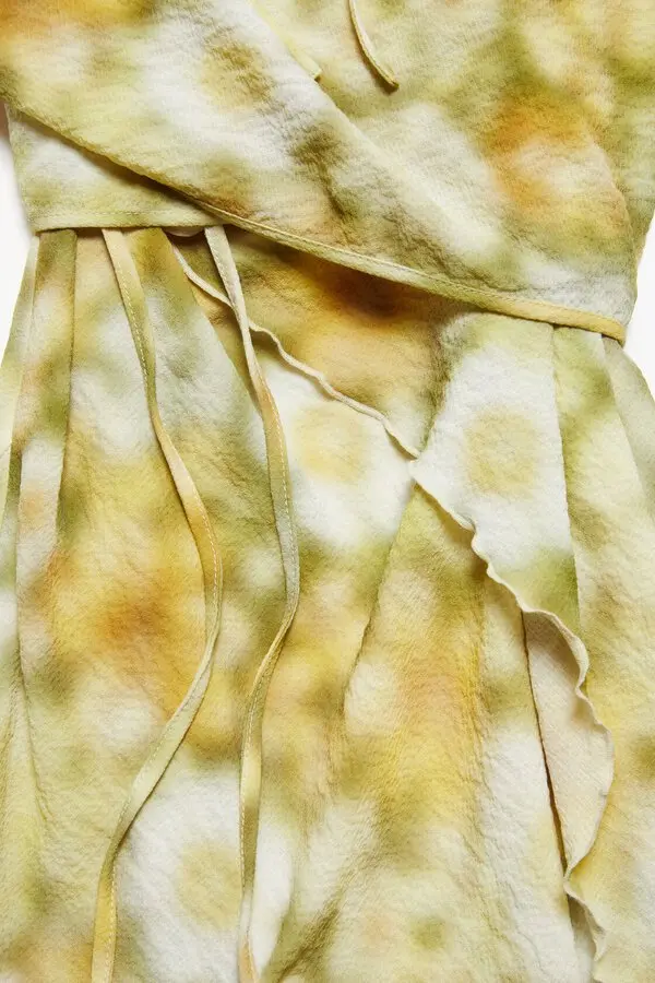 Acne Studios Abstract Print Wrap Midi Dress