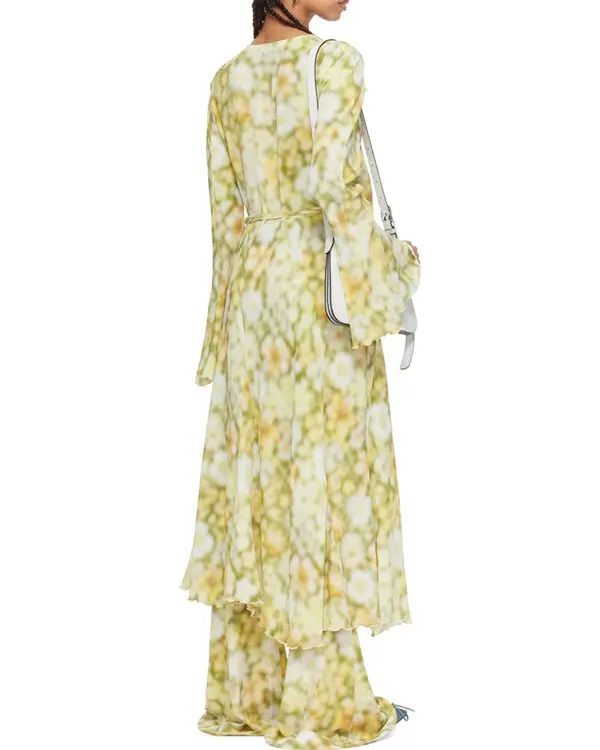 Acne Studios Abstract Print Wrap Midi Dress