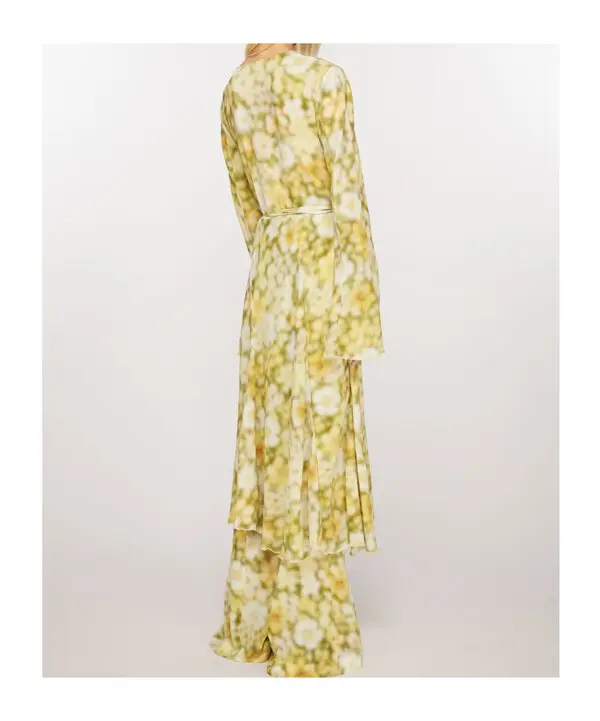 Acne Studios Abstract Print Wrap Midi Dress