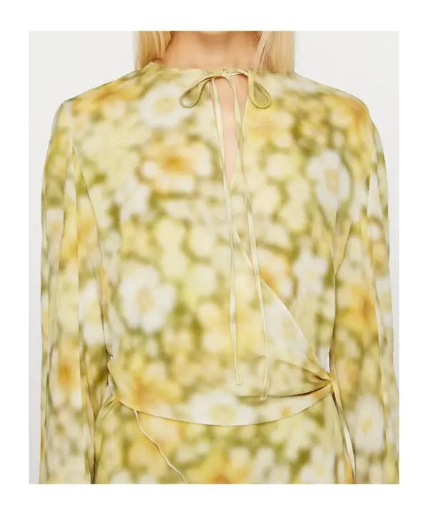 Acne Studios Abstract Print Wrap Midi Dress