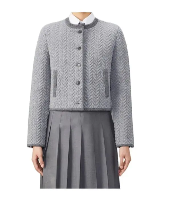Thom Browne Herringbone 3d-knit Cardigan