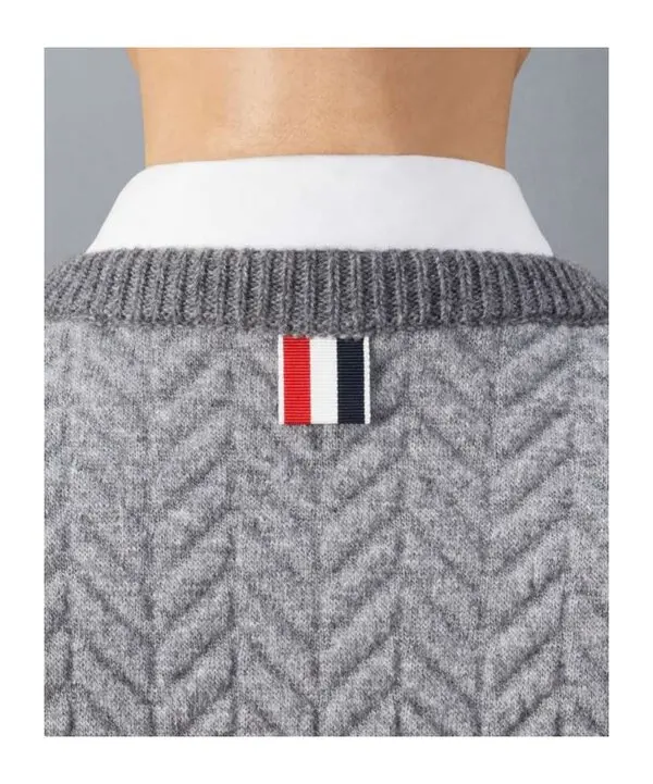Thom Browne Herringbone 3d-knit Cardigan