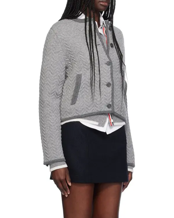 Thom Browne Herringbone 3d-knit Cardigan