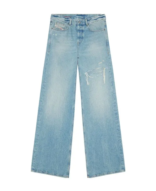 DIESEL® Wide-leg Distressed Jeans