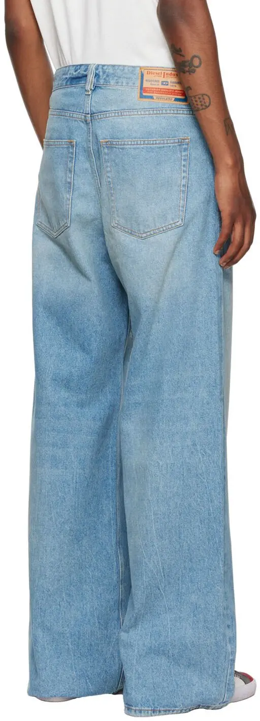 DIESEL® Wide-leg Distressed Jeans