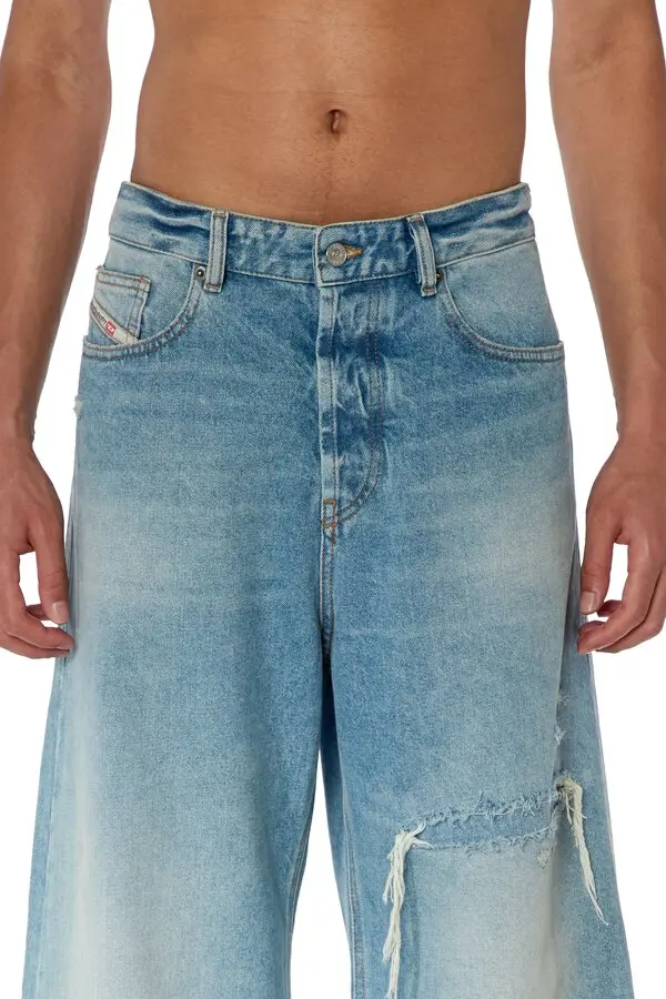 DIESEL® Wide-leg Distressed Jeans