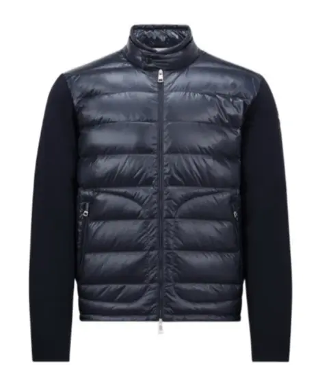 Moncler Zip-up Padded Jacket With High Neck - Blue