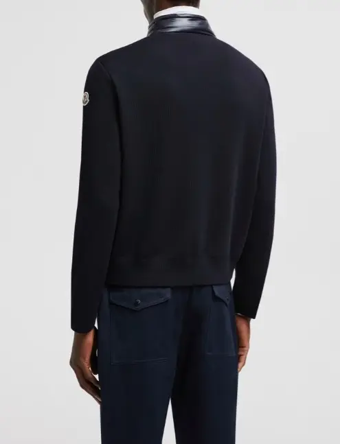 Moncler Zip-up Padded Jacket With High Neck - Blue