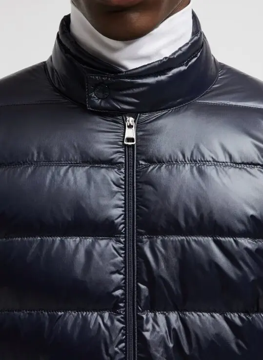 Moncler Zip-up Padded Jacket With High Neck - Blue