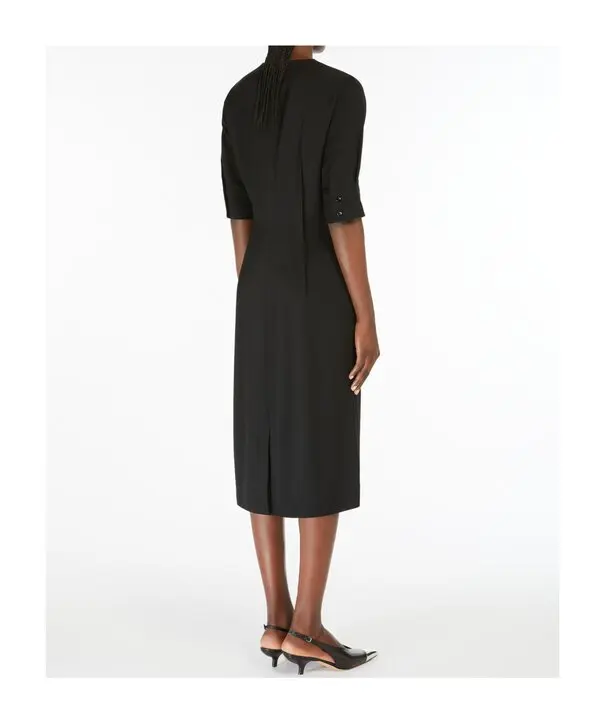 Sportmax Matte Satin Midi Dress With Short Sleeves