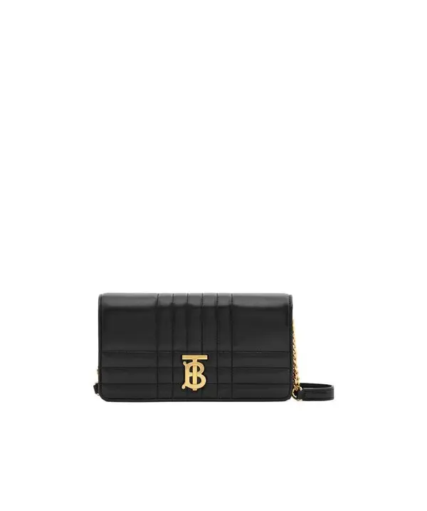 Burberry Lola Logo Plaque Chained Wallet - Black